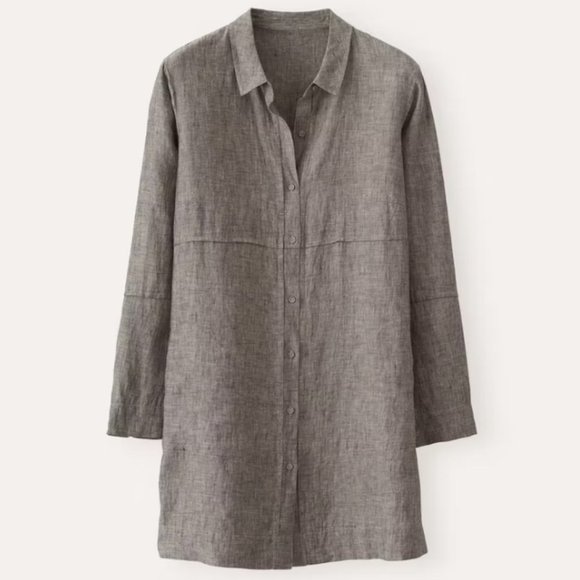 Poetry | Tops | Poetry Longline Shirt Tunic Length Yarndyed Linen ...